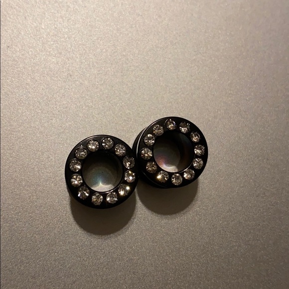 Jewelry | Black Gauges With Diamonds G | Poshmark
